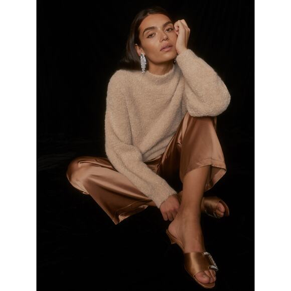 Reformation | Sweaters | Reformation Ambrose Boucle Mock Neck Alpaca ...